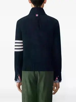 Thom Browne 4-bar Funnel-neck Wool Sweater - Blue