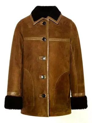 YVES SALOMON Leather-trimmed Coat