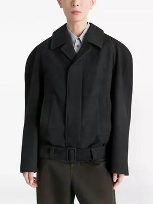 LEMAIRE Raglan-sleeve Belted Jacket - Black