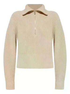 Max Mara Ribbed Zip-neck Sweater