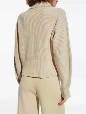 Max Mara Ribbed Zip-neck Sweater