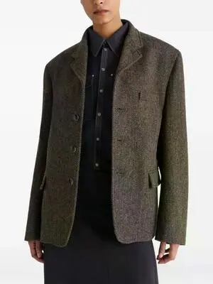 LEMAIRE Herringbone-pattern Single-breasted Blazer