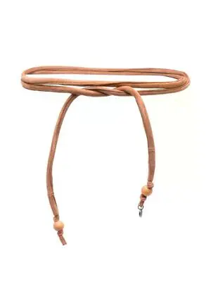 NIU Suede Belt With Wood-bead Detail - Neutrals