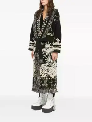 Alanui Palm-tree Fringe Knit Coat