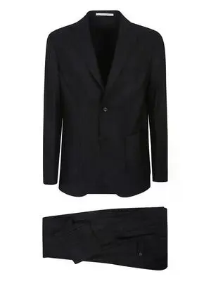 Eleventy Drawstring Single-breasted Suit - Black