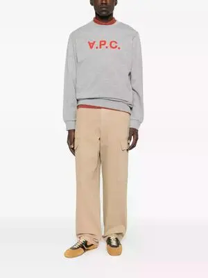 A.p.c. Logo-embroidered Crew-neck Sweatshirt - Grey