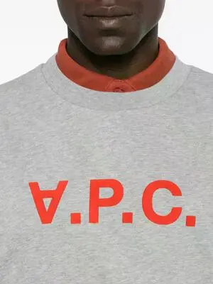 A.p.c. Logo-embroidered Crew-neck Sweatshirt - Grey