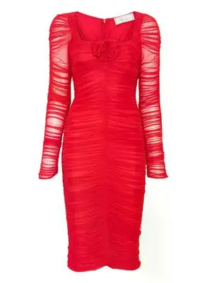 Blumarine Ruffled Long-sleeve Party Dress