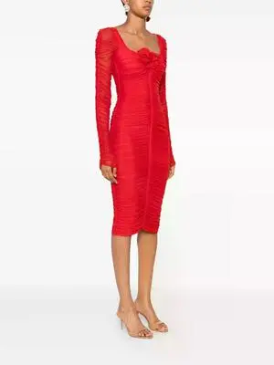 Blumarine Ruffled Long-sleeve Party Dress
