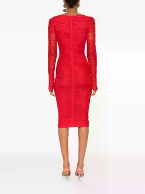 Blumarine Ruffled Long-sleeve Party Dress