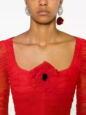 Blumarine Ruffled Long-sleeve Party Dress