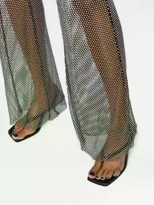 ROTATE BY BIRGER CHRISTENSEN Crystal-embellished Sheer Trousers