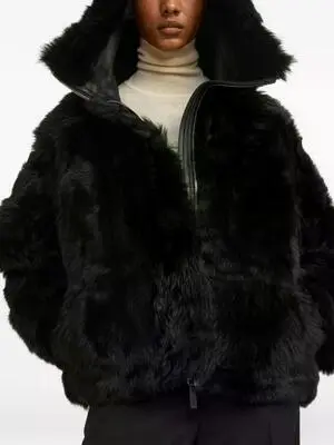 YVES SALOMON Hooded Lamb Shearling Jacket