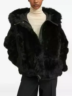 YVES SALOMON Hooded Lamb Shearling Jacket
