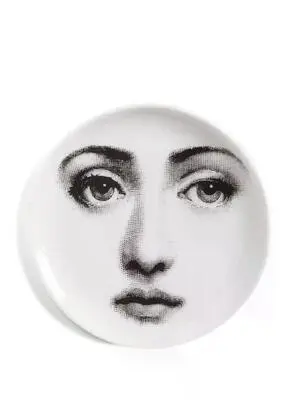 FORNASETTI Face-print Plate - White