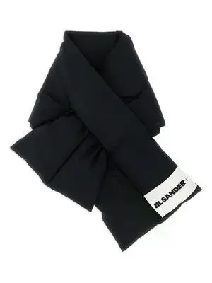 JIL SANDER Padded Logo-patch Scarf - Black