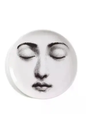 FORNASETTI Face-print Porcelain Decorative Plate - White