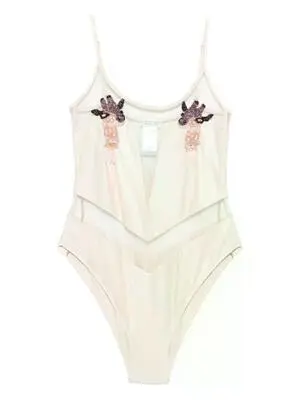 MAZZEI Beaded Giraffe Swimsuit - Neutrals