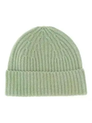 LISA YANG Ribbed Wool Beanie Green