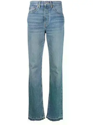 RE/DONE Ankle-slit High-waisted Jeans