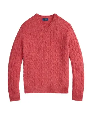 Polo Ralph Lauren Cable-knit Sweater With Suede Patches - Red