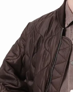 AGOLDE Isla Quilted Jacket - Bourbon
