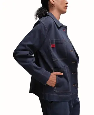 WILDFANG Essential Denim Utility Jacket - Navy