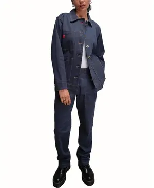 WILDFANG Essential Denim Utility Jacket - Navy