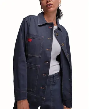 WILDFANG Essential Denim Utility Jacket - Navy