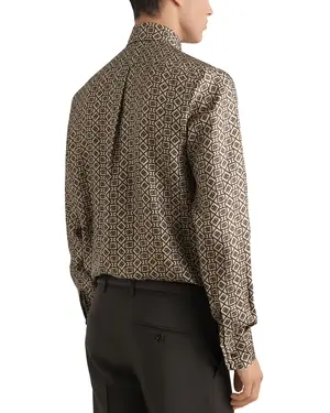 Dolce & Gabbana Long Sleeve Printed Silk Shirt - Medium