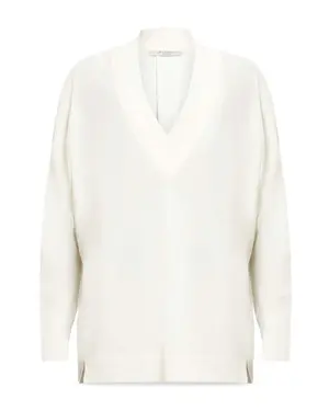 ALLSAINTS Bern Paneled V-neck Sweater - Chalk White