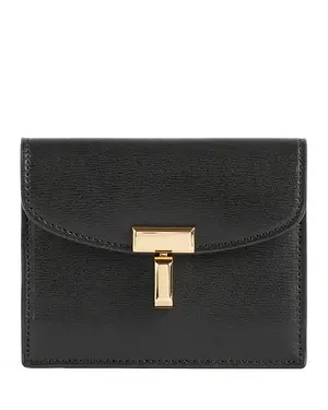 TOTEME T-lock Leather Cardholder - Black