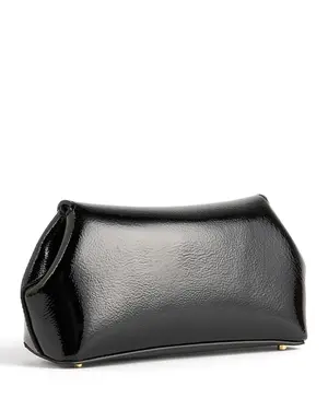 TOTEME Mini T-lock Naplack Leather Clutch - Black