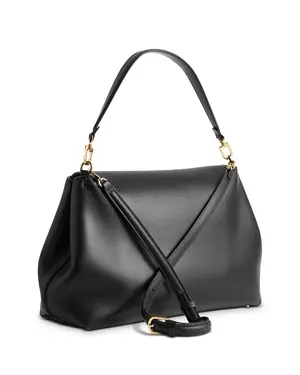 TOTEME T-lock Leather Satchel - Black