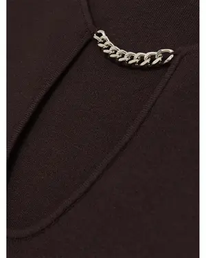 REISS Tilly Keyhole Cut Out Top - Plum