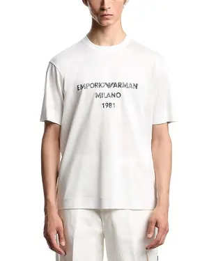 Emporio Armani Logo Print Tee - Solid White