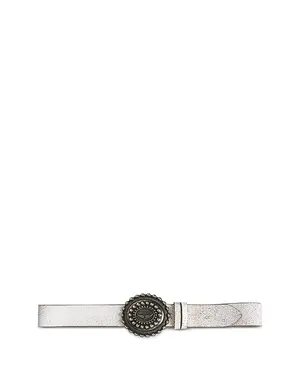 Zadig&Voltaire Sante Fe Crackle Leather Belt White