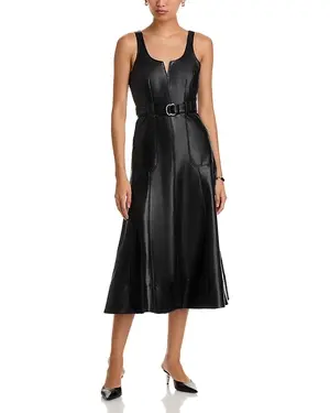 Faux Leather Midi Dresses