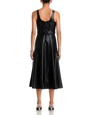 Cinq À Sept Portia Faux Leather Midi Dress