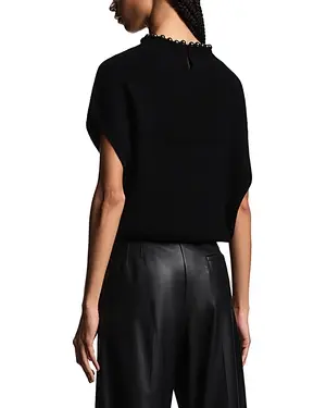 Emporio Armani Metallic Sphere-trimmed Wool And Cashmere Sweater