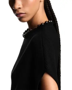 Emporio Armani Metallic Sphere-trimmed Wool And Cashmere Sweater