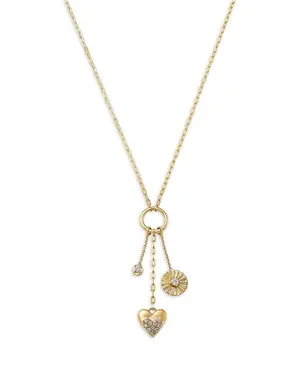 Bloomingdale'S Diamond Three Charm Pendant Necklace - Gold