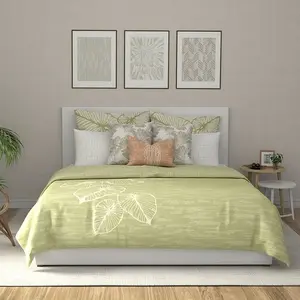 NOHO HOME Lo'i Kalo Duvet Cover, Queen - Green