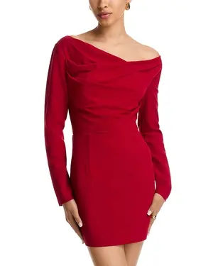 Black Halo Jacqueline Draped Mini Dress