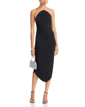 Black Halo Aurelius Strapless Midi Dress