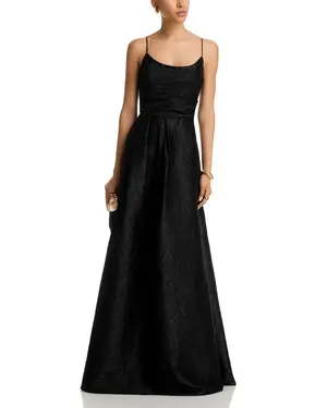 Black Halo Cayetana Textured Gown