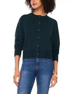 Vince Camuto Raglan Sleeve Crewneck Cardigan - Forest Night