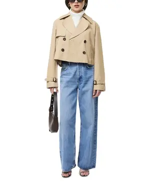 French Connection Cropped Twill Trench Coat
