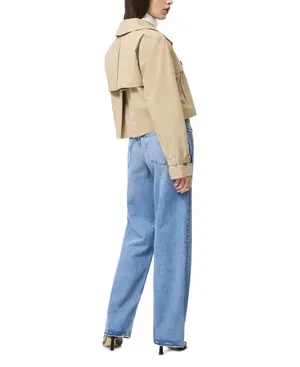 French Connection Cropped Twill Trench Coat