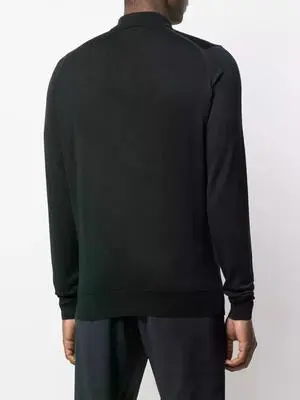 John Smedley Long Sleeved Knitted Polo Shirt